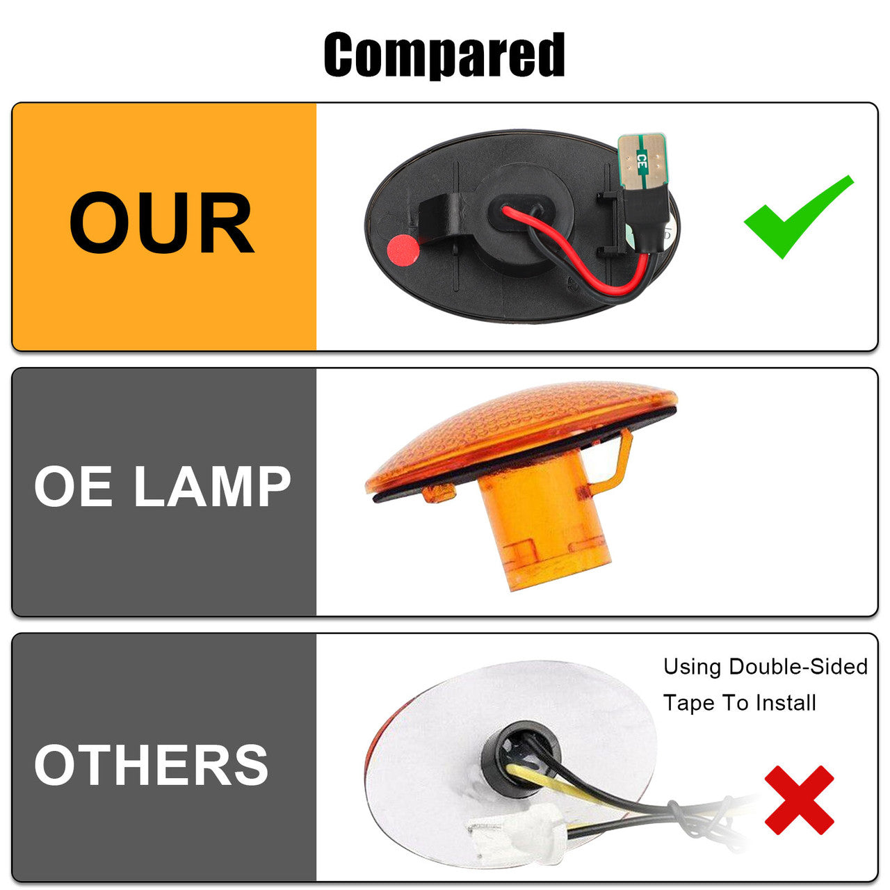 4X Smoked Red/Amber LED Dually Bed Fender Marker Lights for 99-10 Ford ...